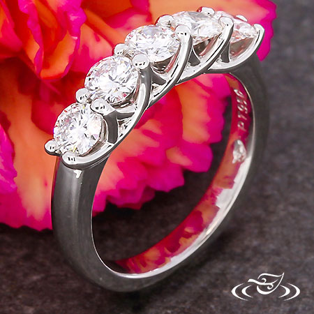 5 Stone Shared Prong Ring