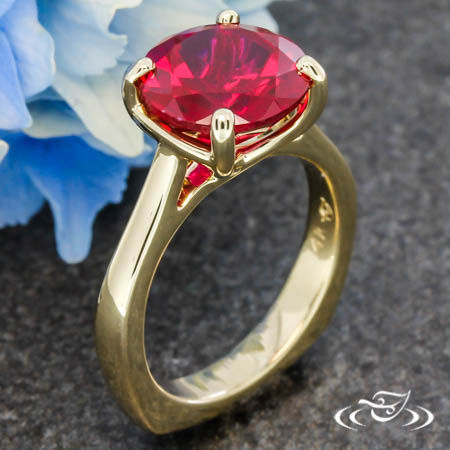 Round Ruby Engagement Ring