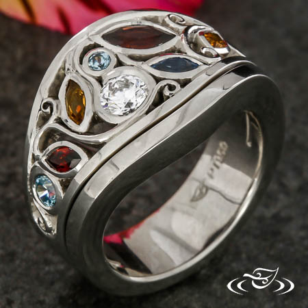 Multi Stone Family Ring