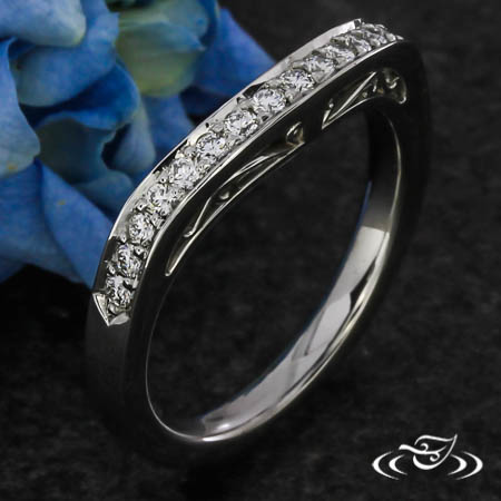 Custom Shadow Band With Diamonds & Filigree