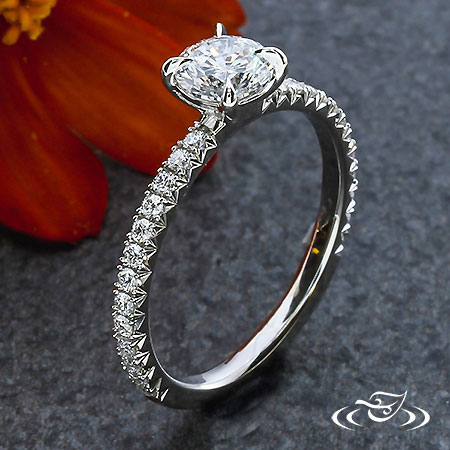 Platinum French Pave Solitaire