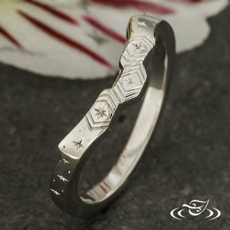 Art Deco Star Wedding Band