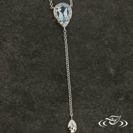 14K White Topaz Necklace