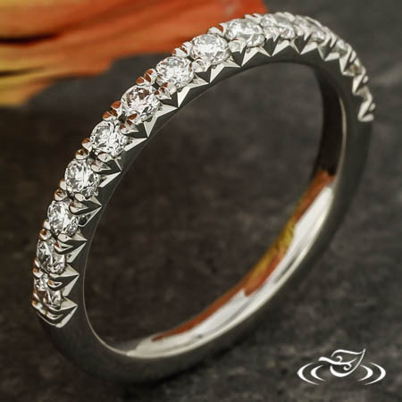 Platinum 0.50Ctw Diamond French Set 1/2 Way Band