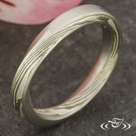 Mobius Strip Wedding Band With Mokume Gane