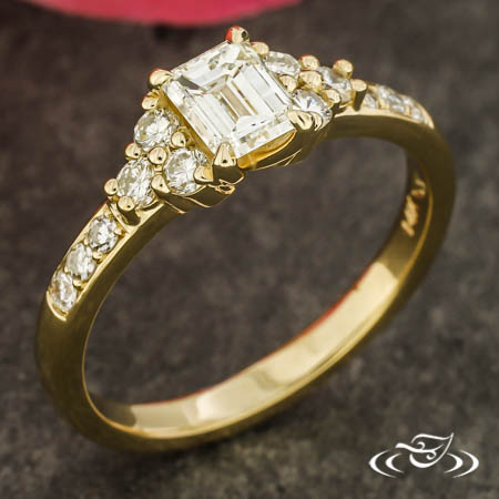 Emerald Cluster Engagement Ring