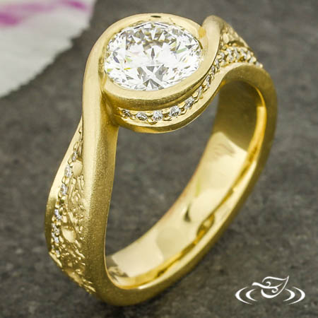 Lunar Pattern Engagment Ring