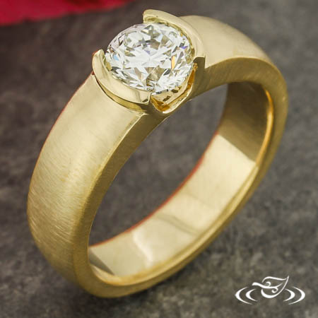 Half Bezel Set Diamond Ring