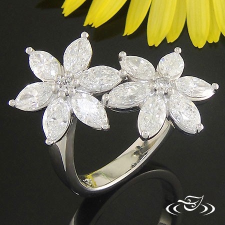 Custom Flower Cluster Ring
