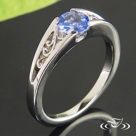 14K WHITE GOLD X-1 SPLIT SHANK FILIGREE MOUNTING